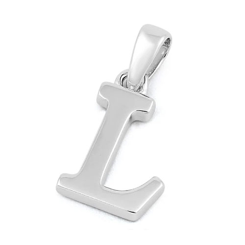 Sterling Silver Plain Letter L Pendant | Lakhani Jewelers